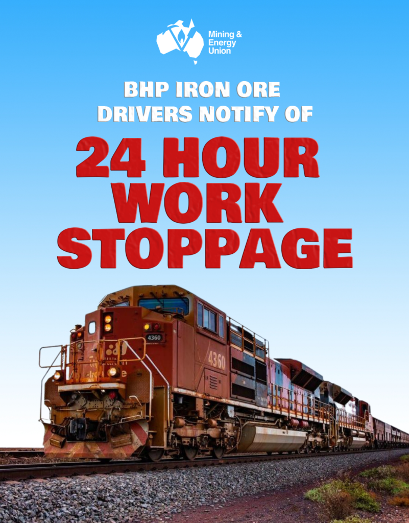 BHP iron ore drivers give notice of 24-hour stoppage - Mining and ...