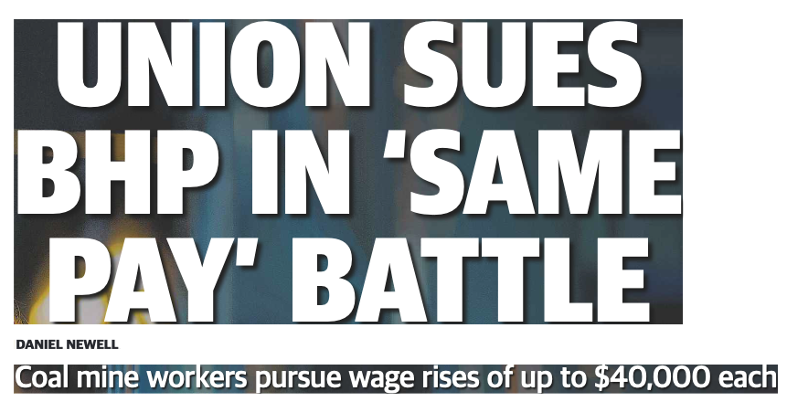 BHP in our sights for Same Job Same Pay - Mining and Energy Union